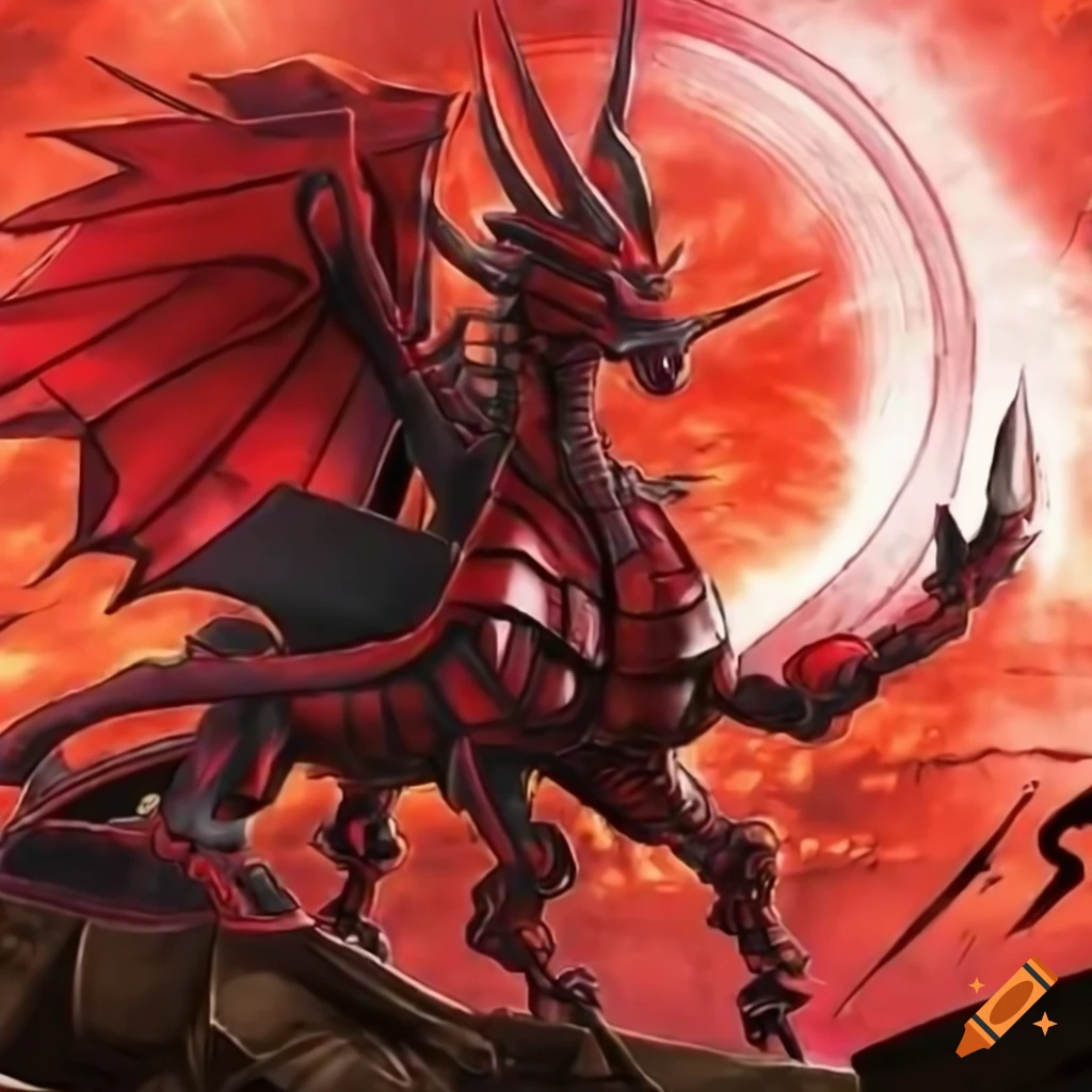 Yugioh card art, epic red clay japanese kirin samurai statue