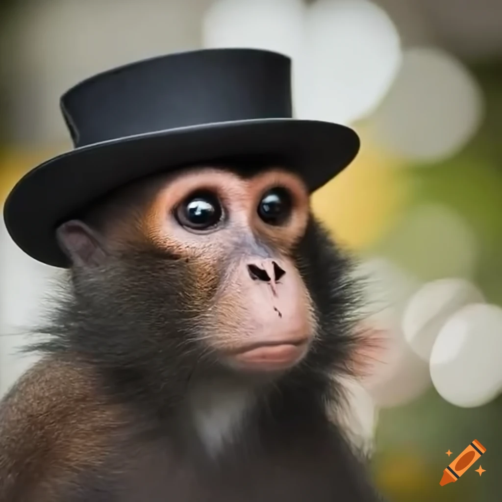 Monkey wearing a top hat
