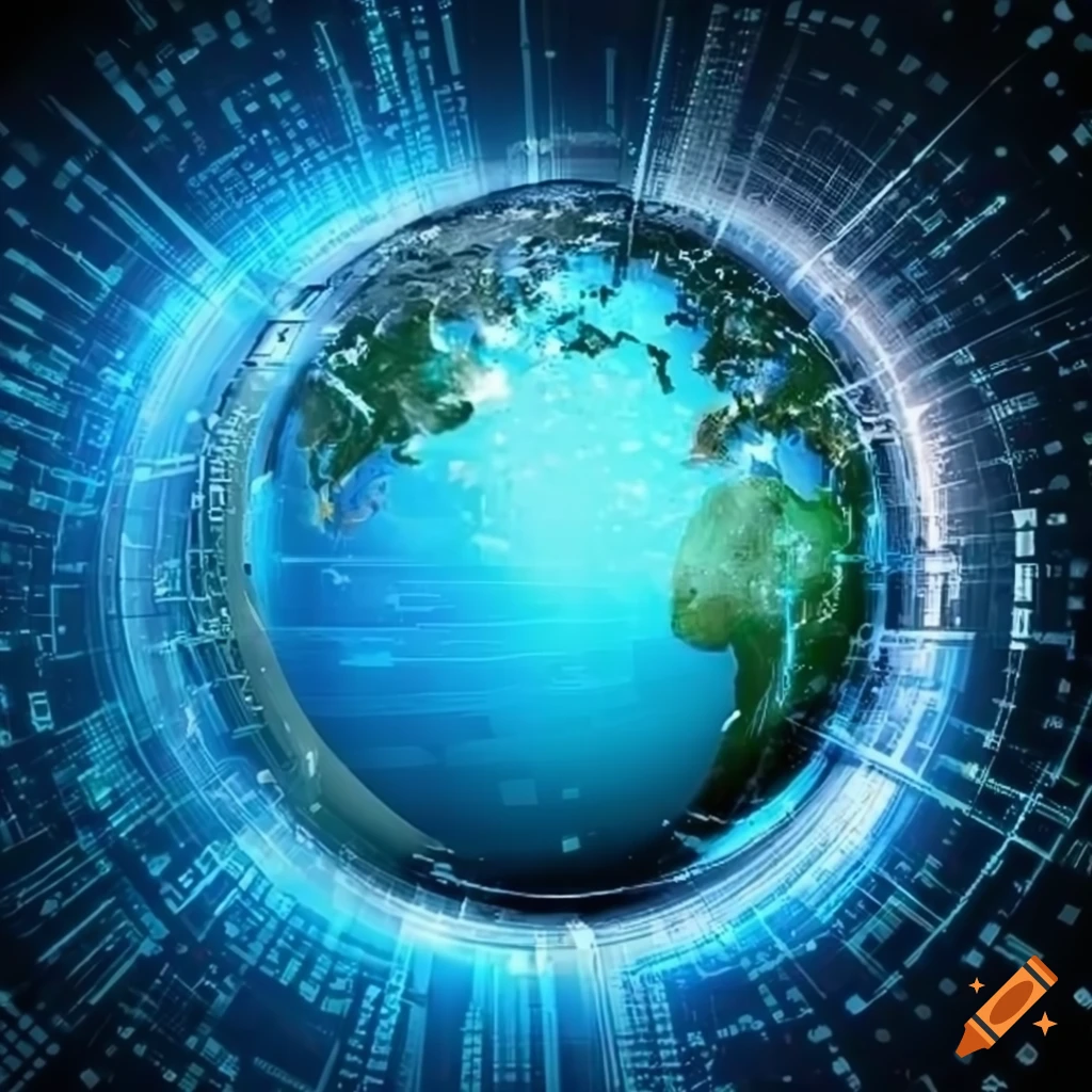 Digital cyber earth background on Craiyon