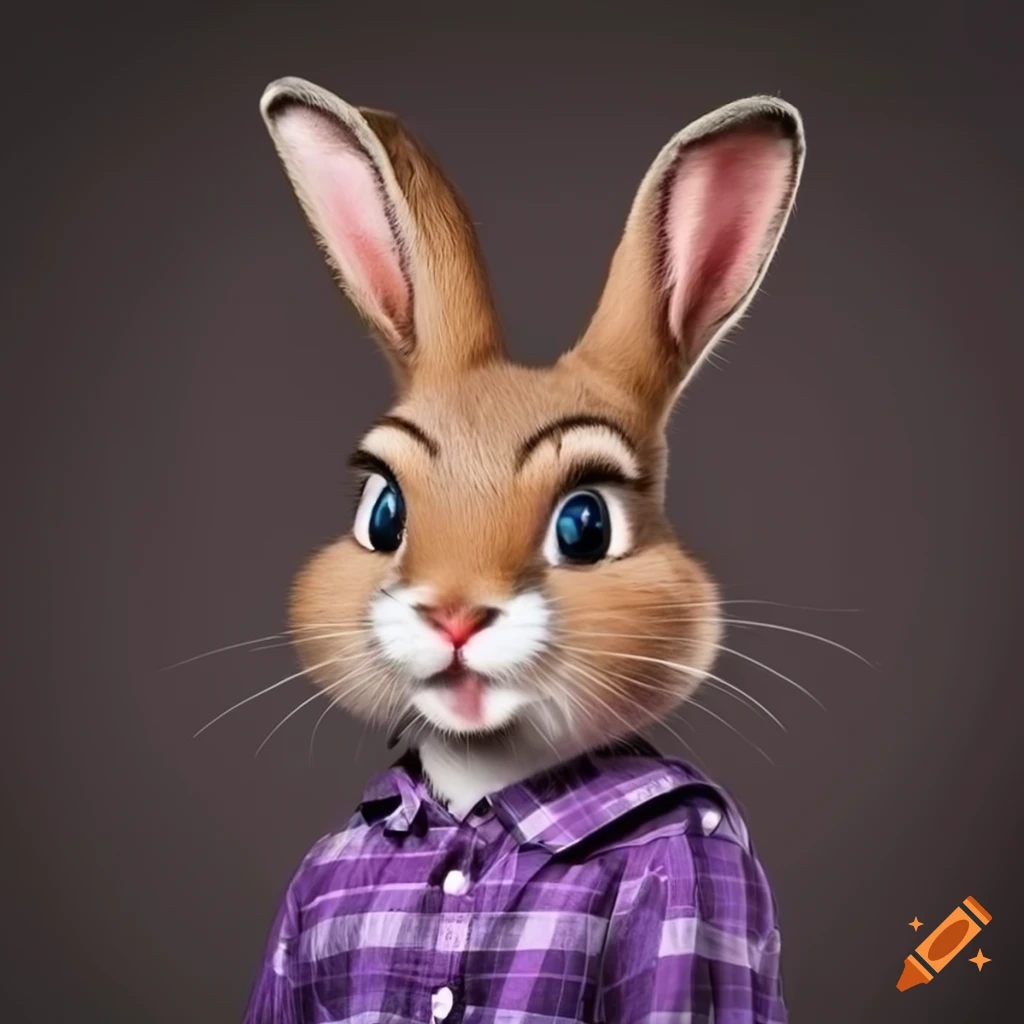 Photo of an attractive brown female anthropomorphic rabbit wearing a ...