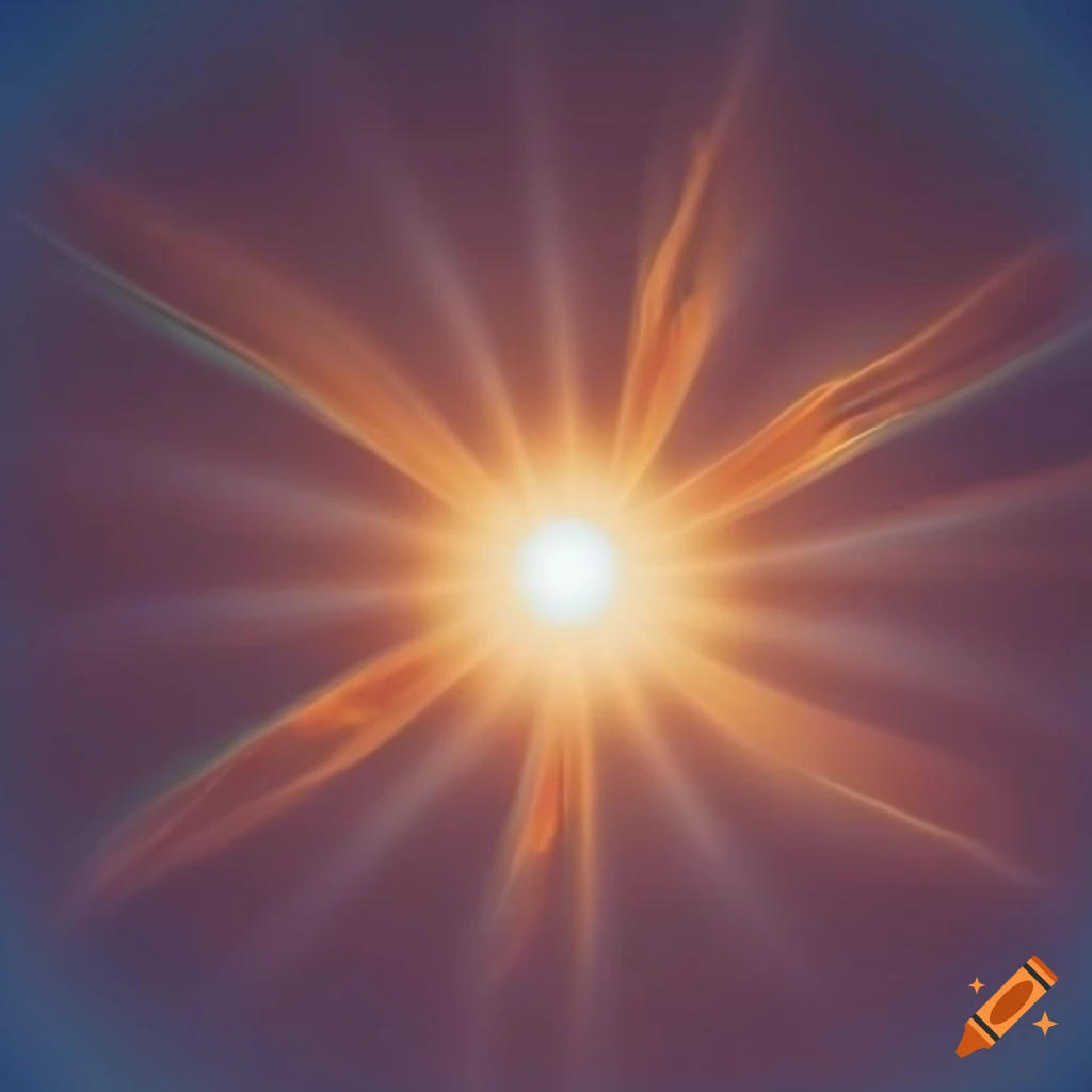 Un soleil circulaire central qui rayonne des rayons de lumière dans ...