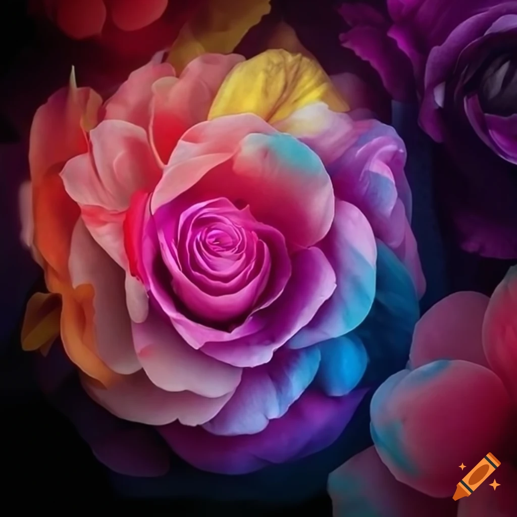 Floral print in vibrant, contrasting colors