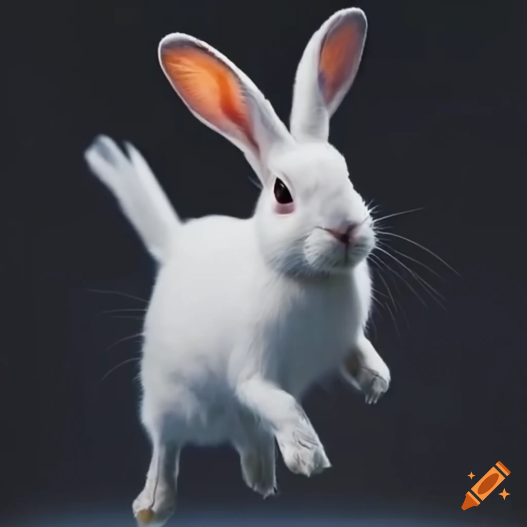 White rabbit running through hyperspace on Craiyon