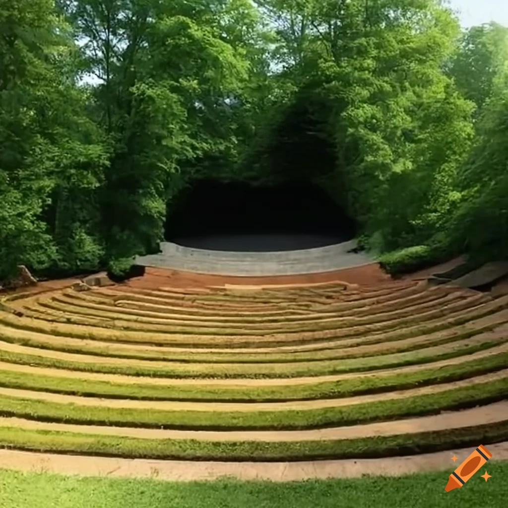 Contemporary amphitheater in woodland