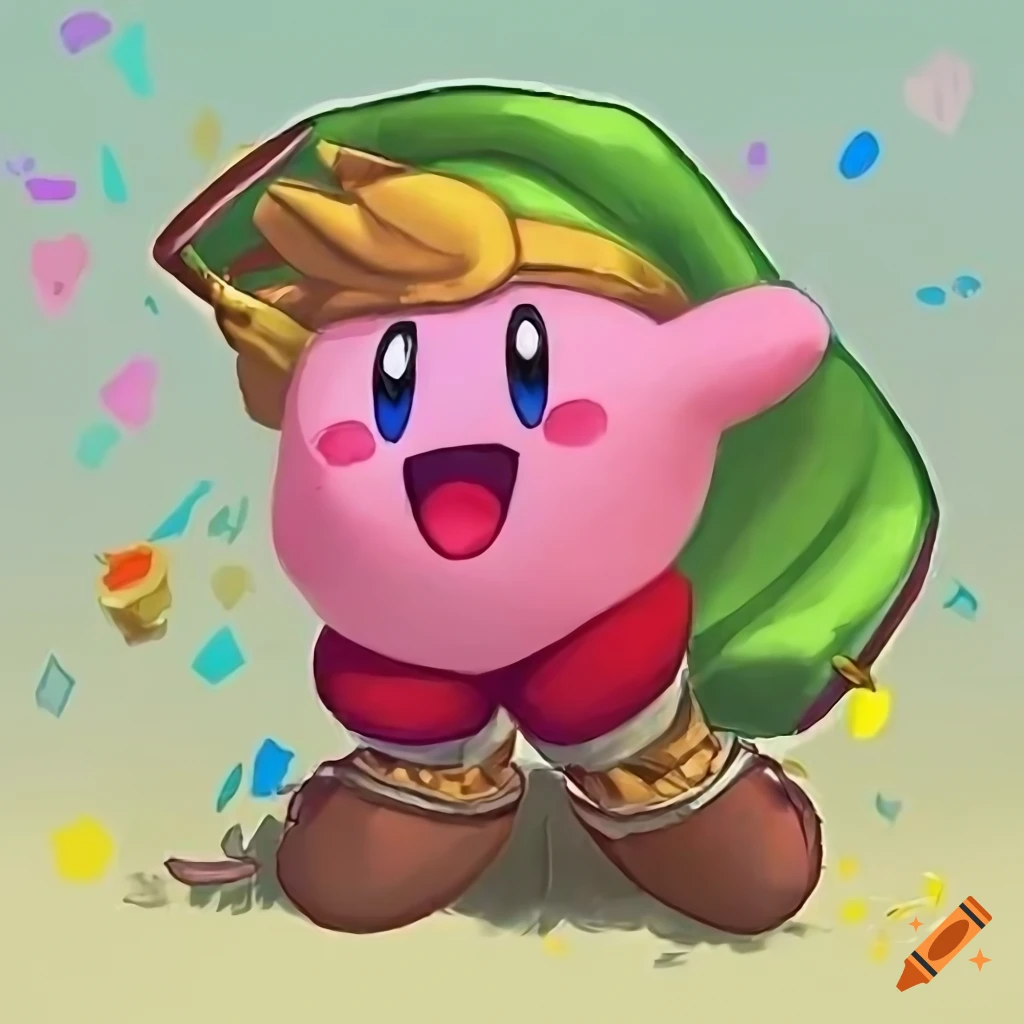 Kirby dressed as link art on Craiyon