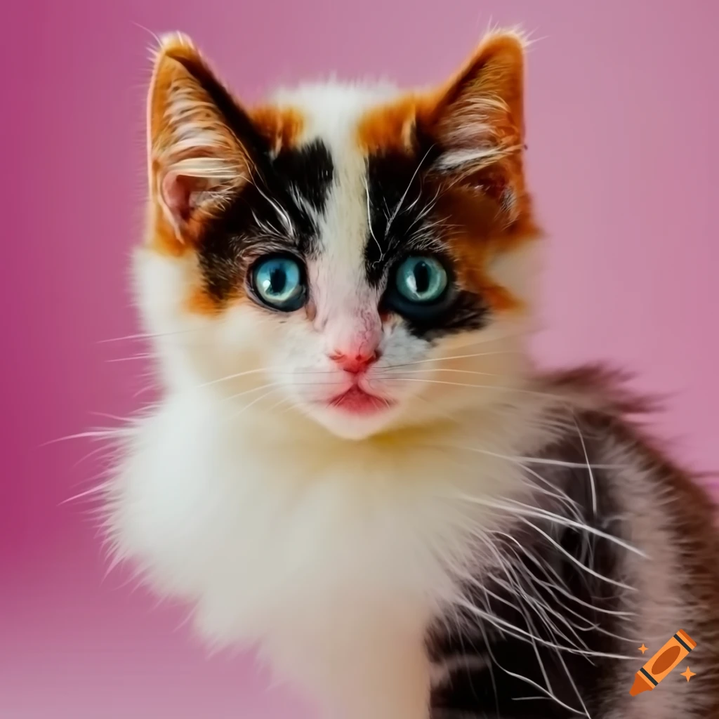 No background, just a colorful kitten face on Craiyon