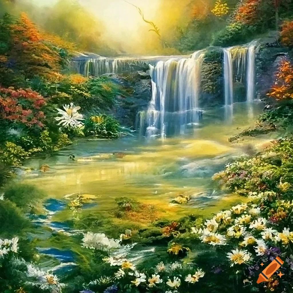 A beautiful field of white flowers, butterflies, vivid colors ...