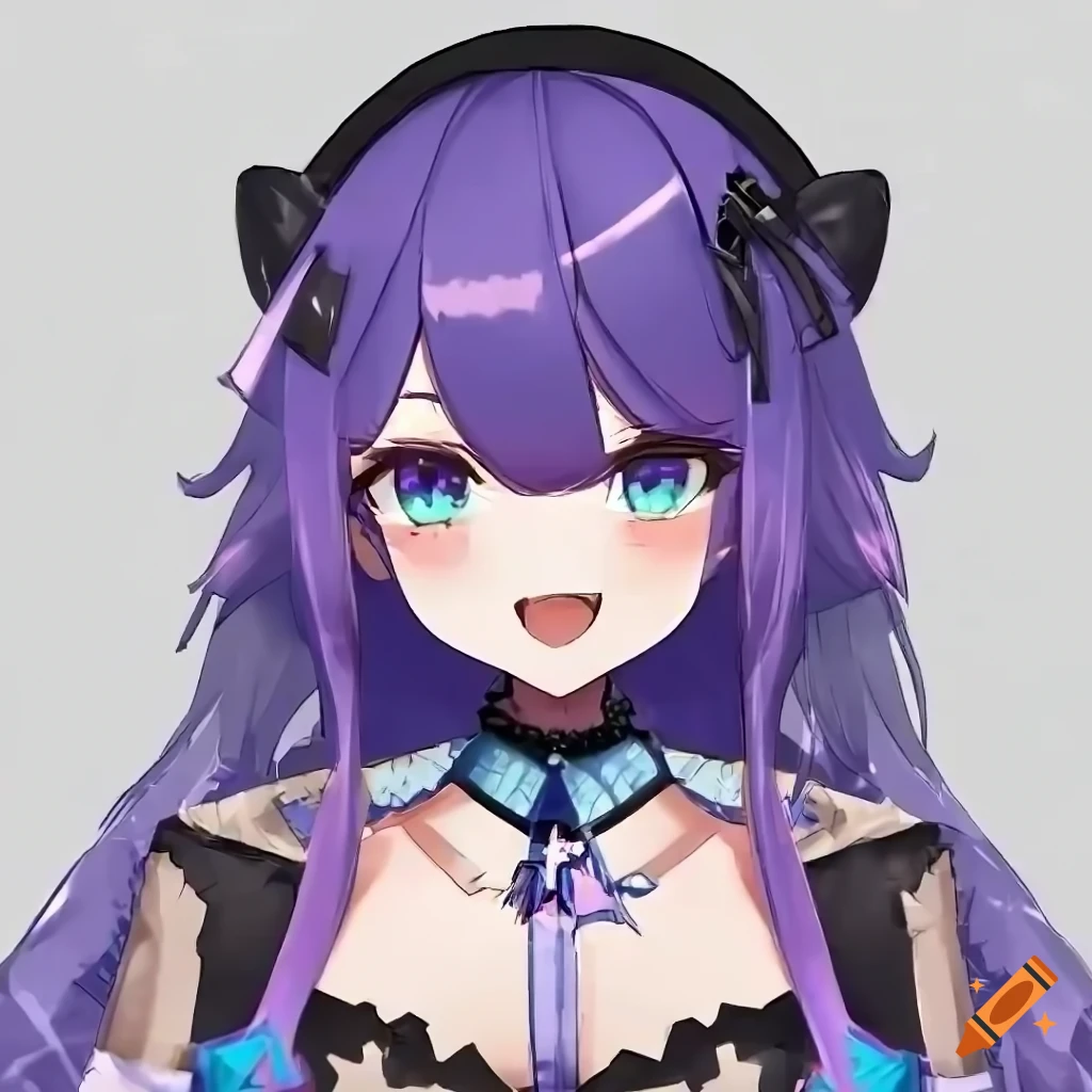 Nijisanji vtuber selen tatsuki wearing mine-type-girl outfit on Craiyon