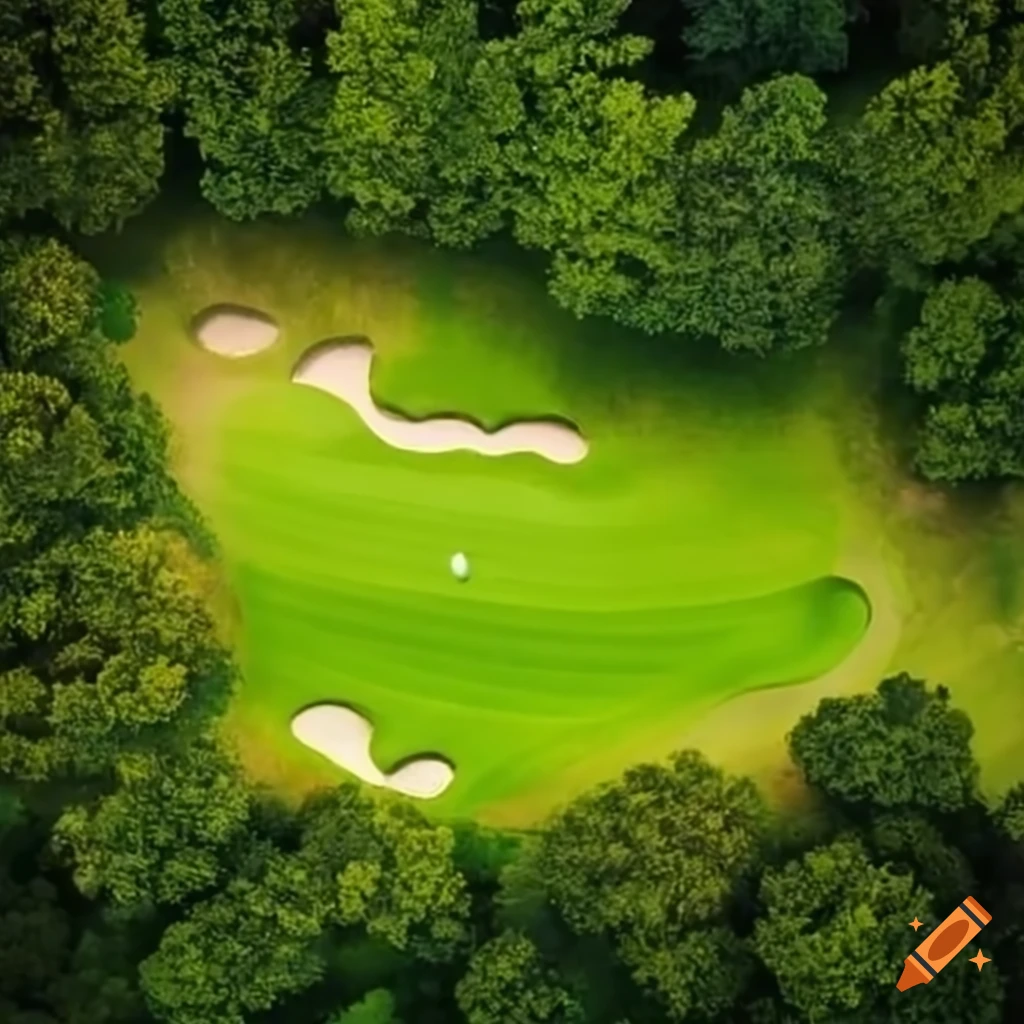 Aerial view of a golf green