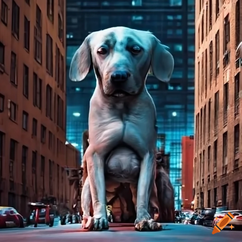 Perro con aspecto y cuerpo humanoide, en la ciudad de nueva york on Craiyon