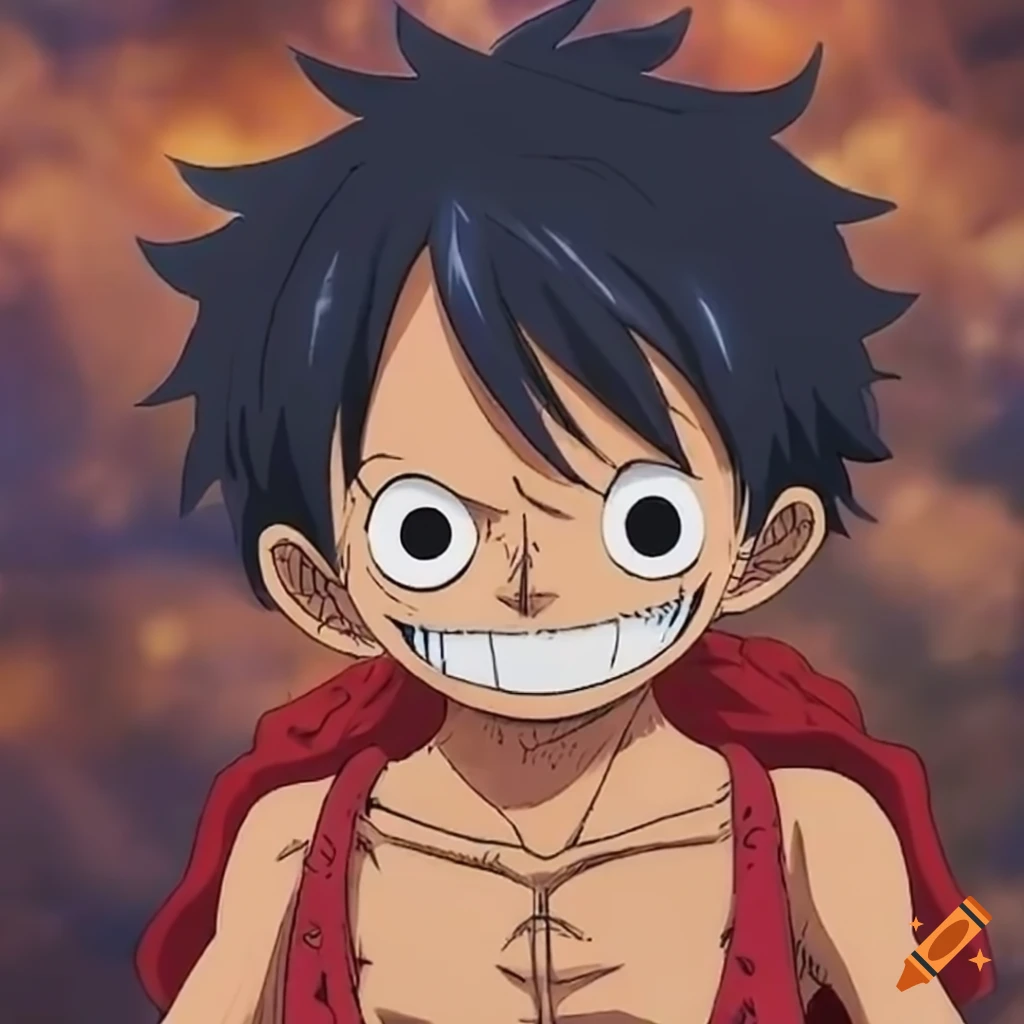 Luffy hosting a live televison show on Craiyon