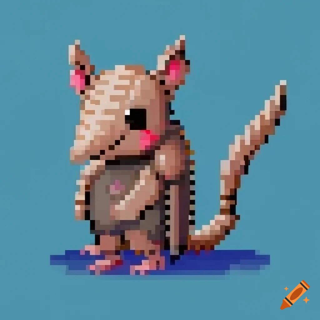 Cute armadillo pixelart