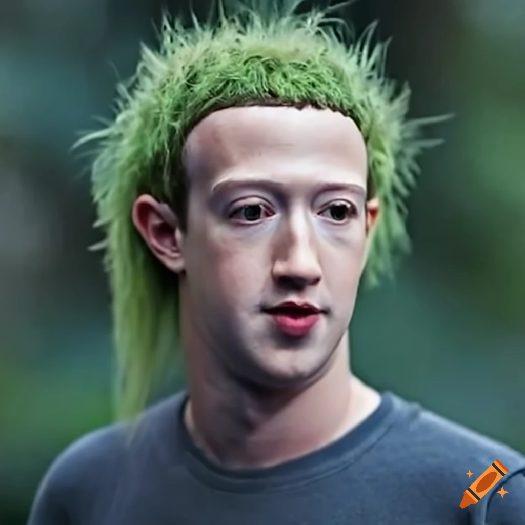 Mark Zuckerberg with grass hair resembling the hair style of guy fieri ... Mark Zuckerberg with grass hair resembling the hair style of guy fieri ...