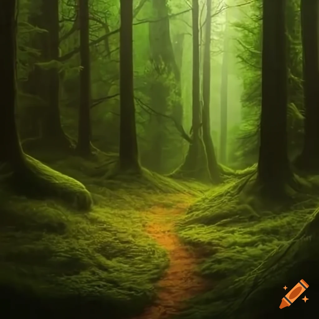 Deep forest clearing on Craiyon