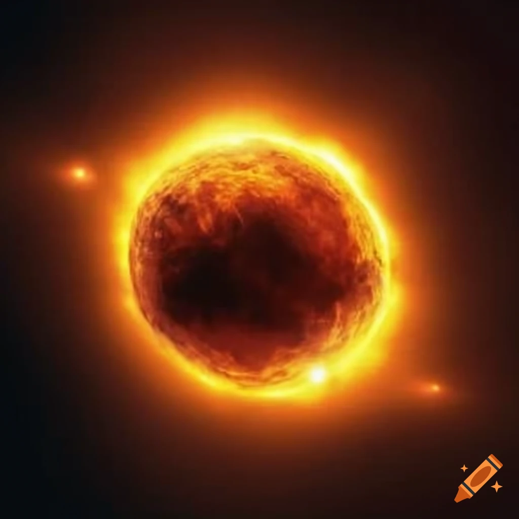 A golden sun in the universe