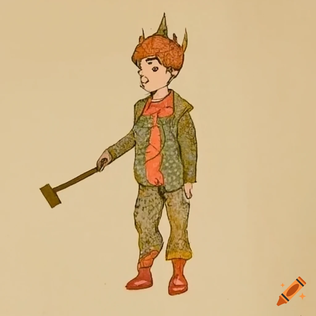 The petit prince standing next to a lumberjack on a planet made of ...