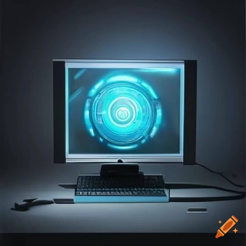 Computer monitor as a portal on Craiyon