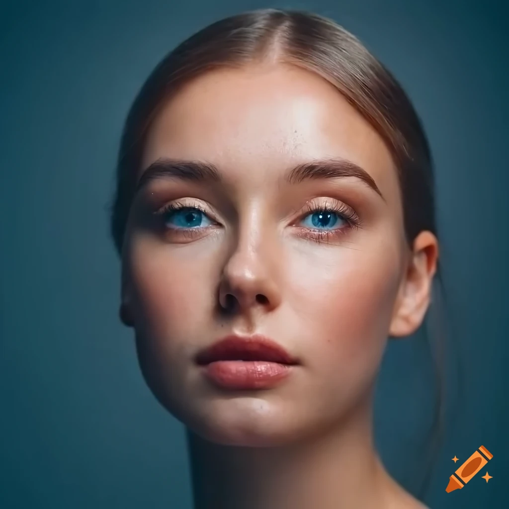 Candid close up with perfect facial features of a stunning slavic girl ...