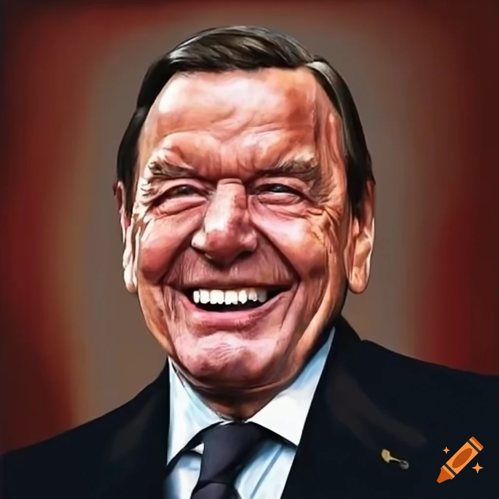 Gerhard schröder with an optimistic expression photo realistic on Craiyon