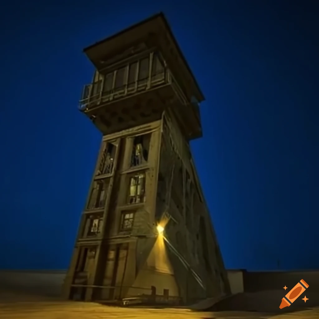 A military watchtower in the military base on Craiyon