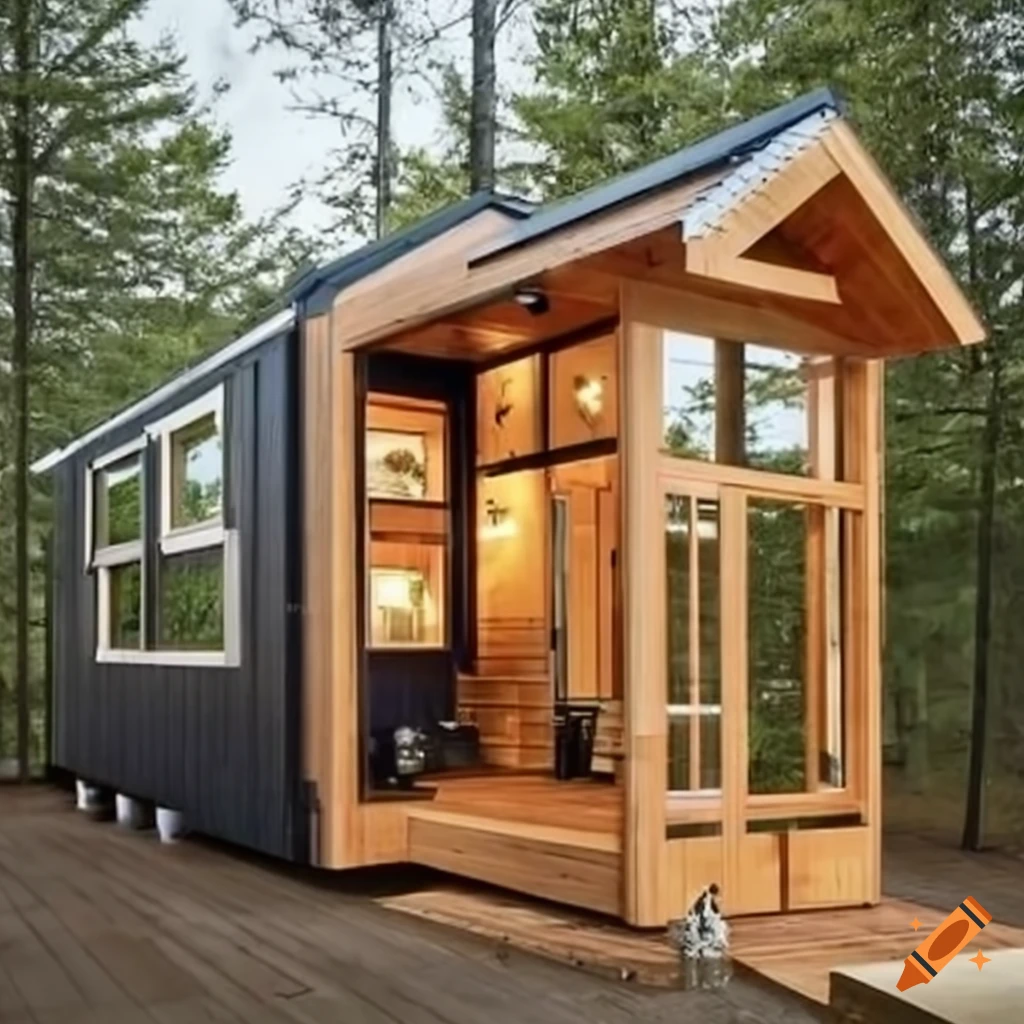 Modern timber tiny homes in woodland