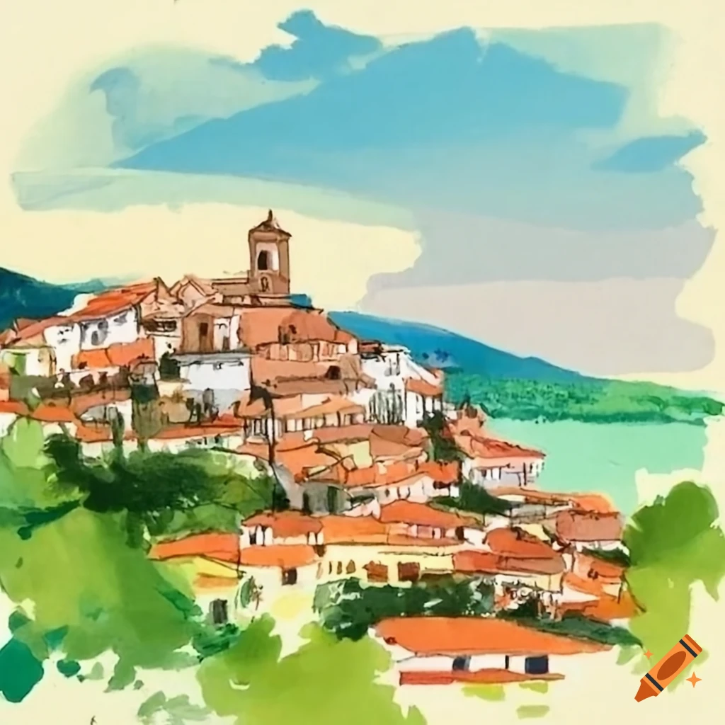Spanish landscape with a village