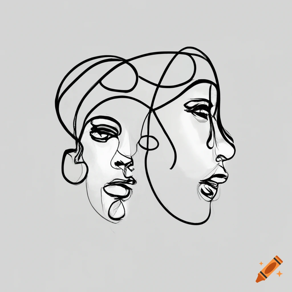 Line Face In Pencil