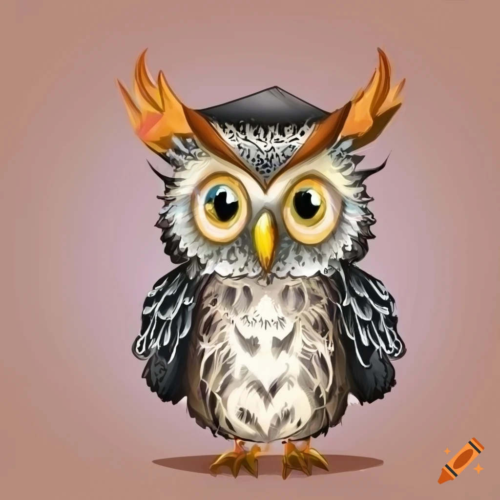 Illustration of an owl going to prom all dressed up and fancy