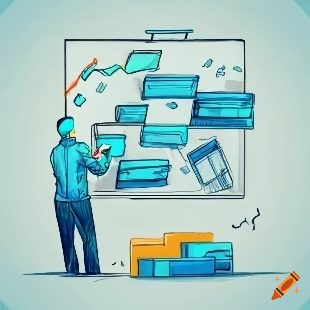 Business process flow diagram on Craiyon