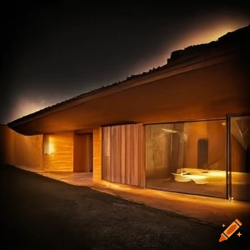 Modern rammed earth house on Craiyon