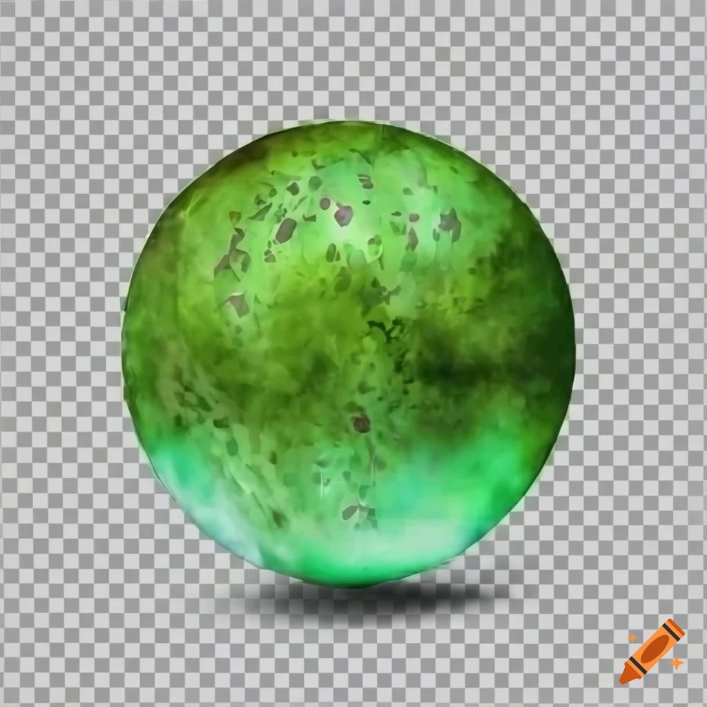 3d green sphere with tree texture on transparent background on Craiyon