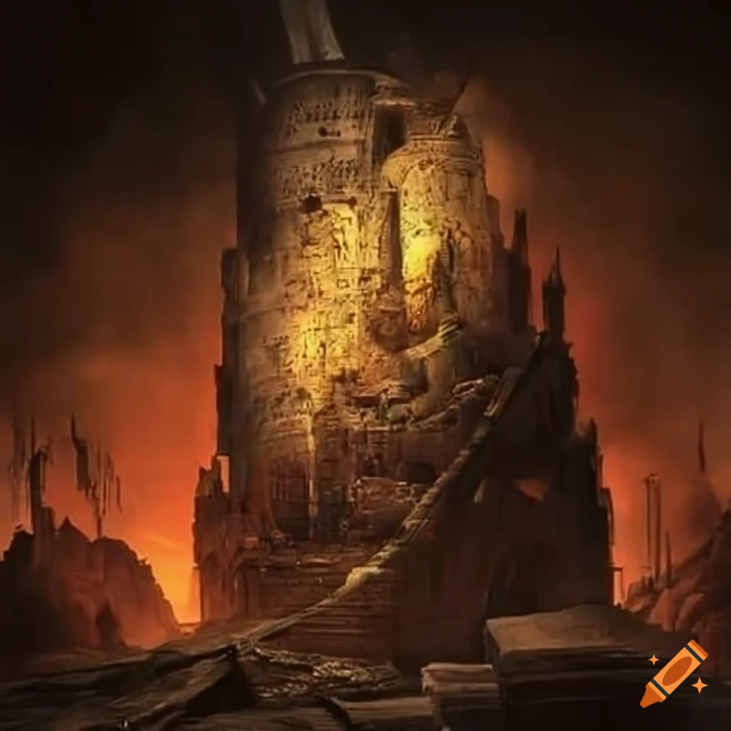 Fallen tower of babel on Craiyon