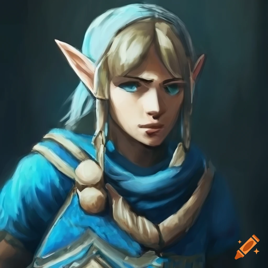 Link from breath of the wild, blue tunic but everything thing else is ...