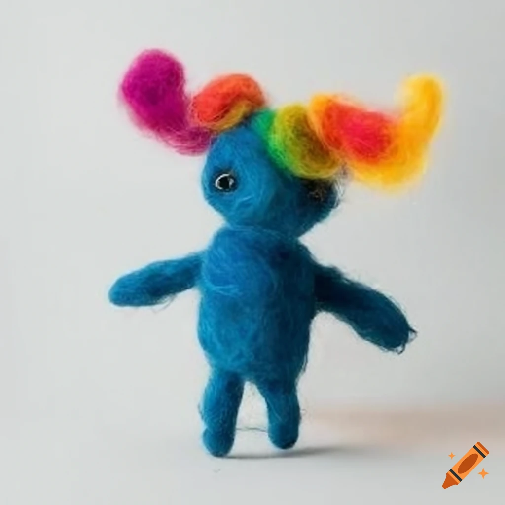 Felted wool crazy colorful creatures on Craiyon
