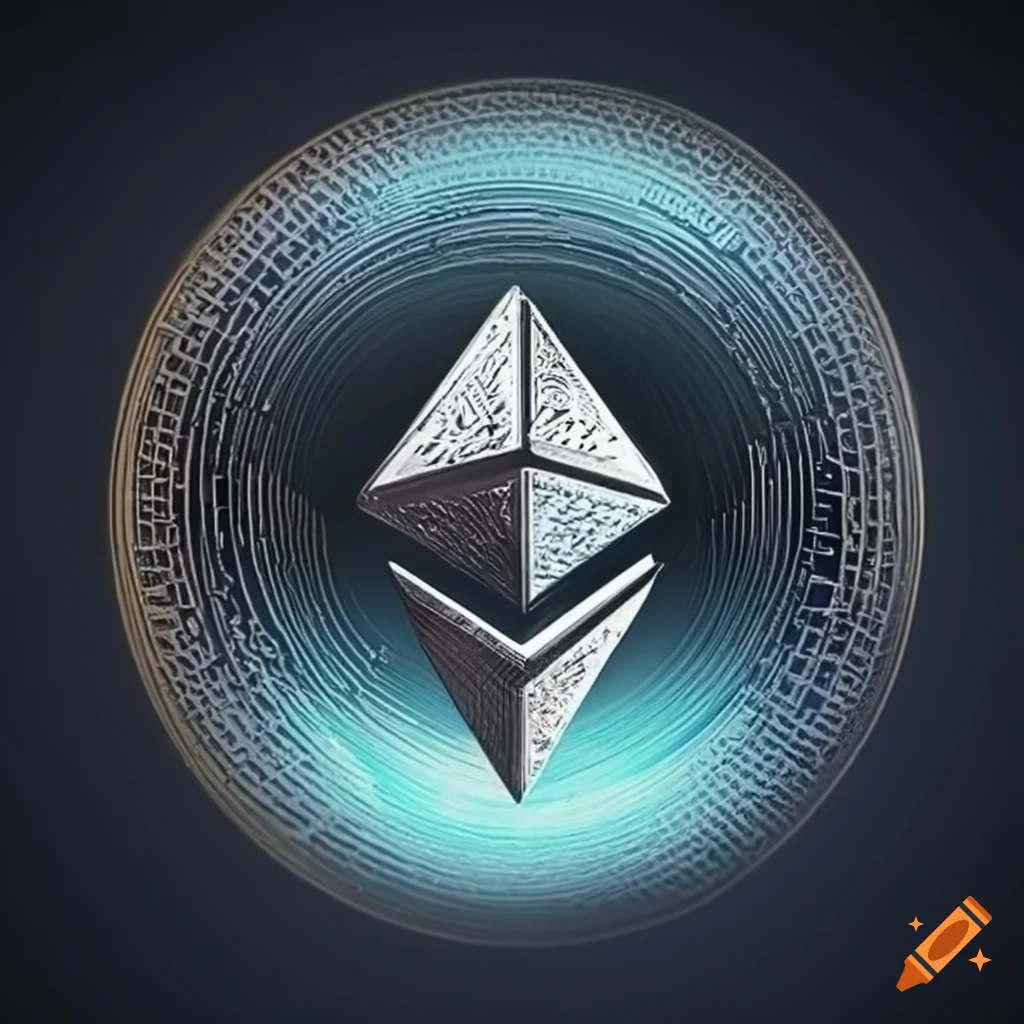 Ethereum engraving on the moon on Craiyon