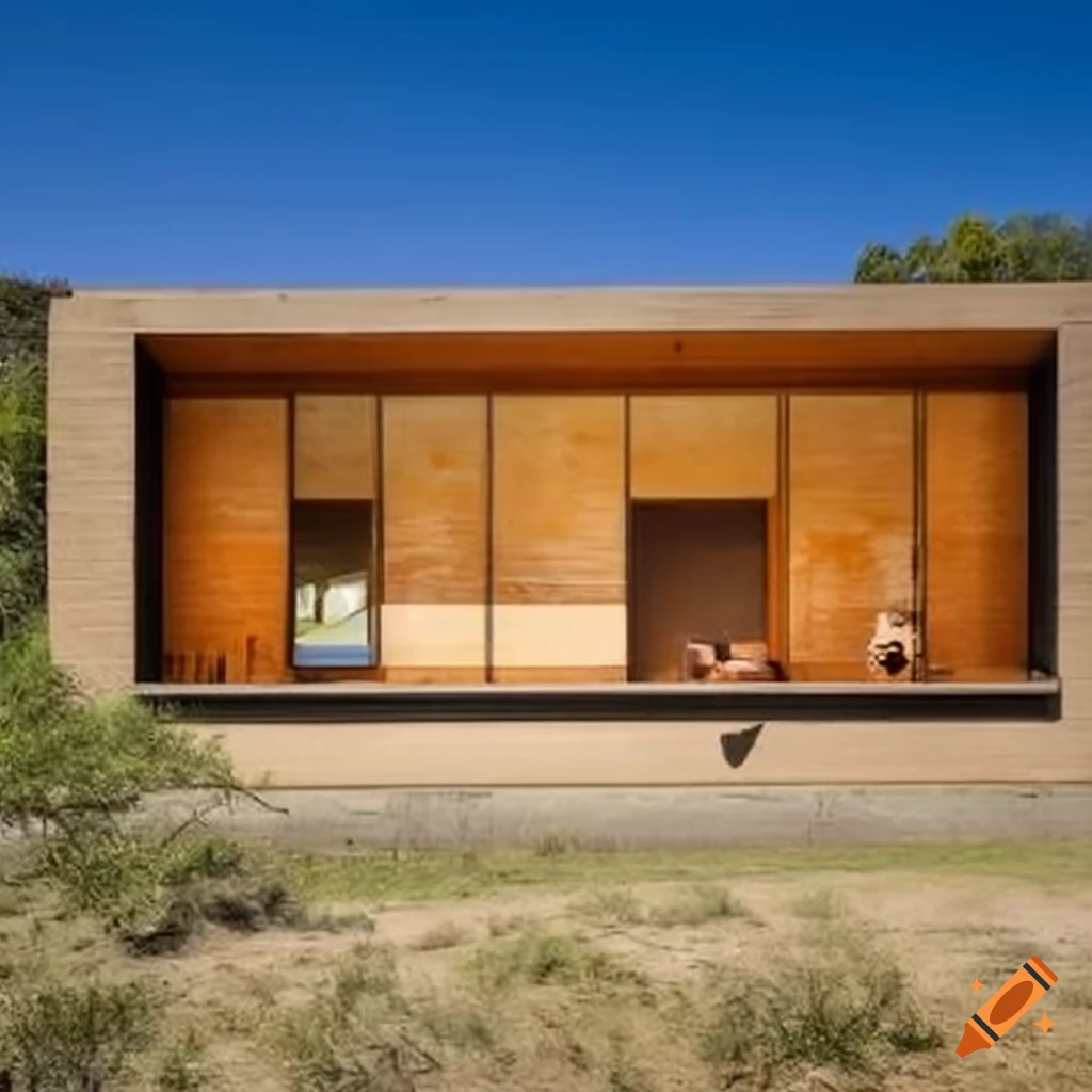 Modern rammed earth house