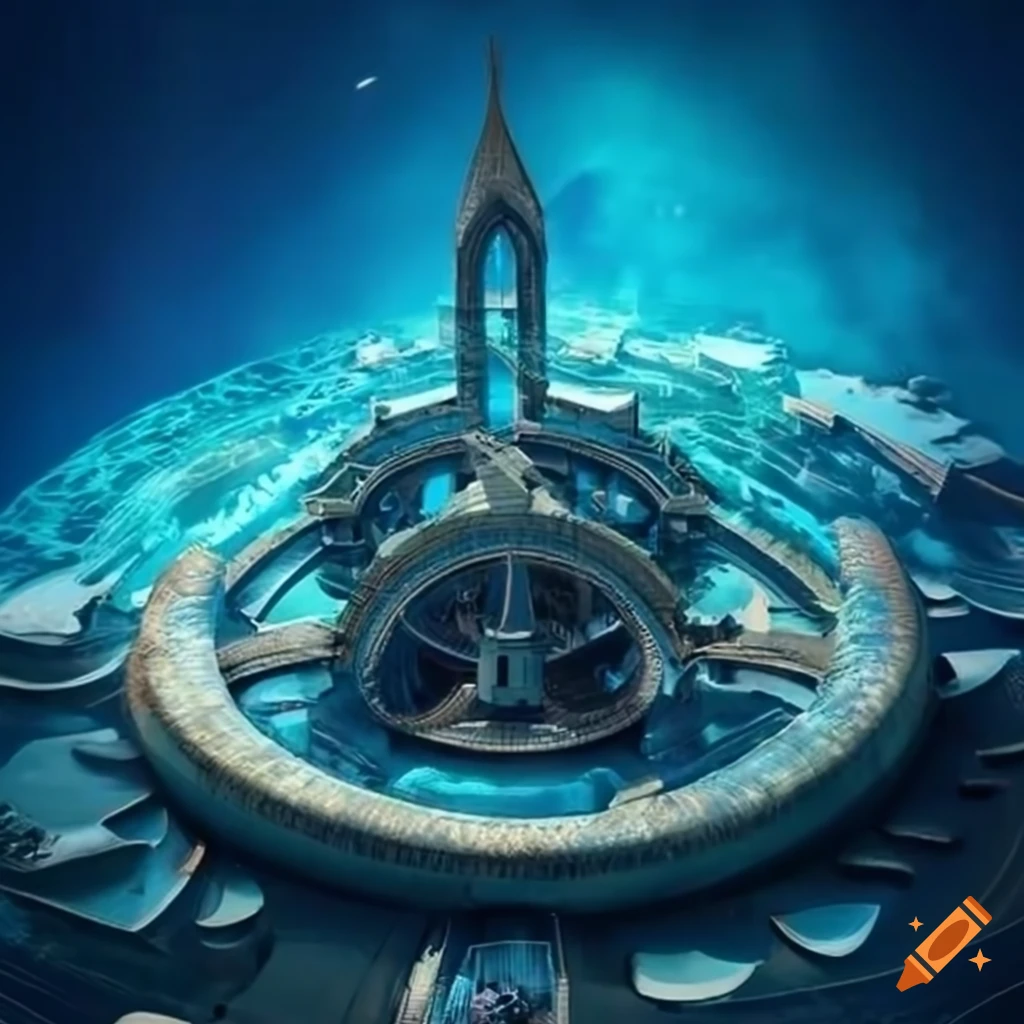 Photo from the top of Futuristic round city of Atlantis with a ...