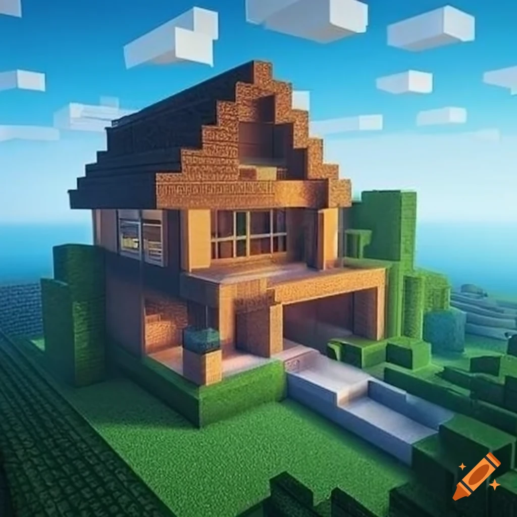 Casa de minecraft con diseño y decoración impresionante nunca vista on Craiyon