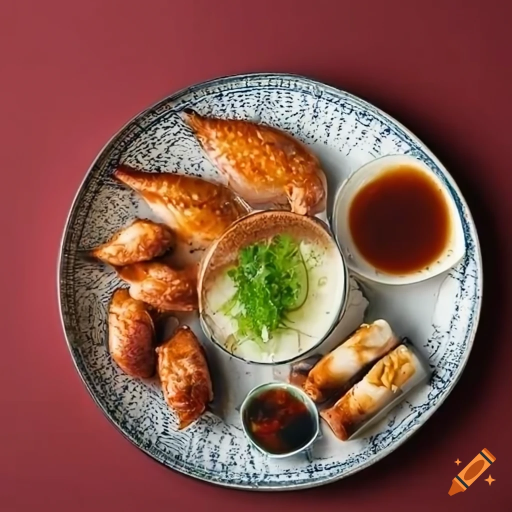 A modern plate of asian and australian food