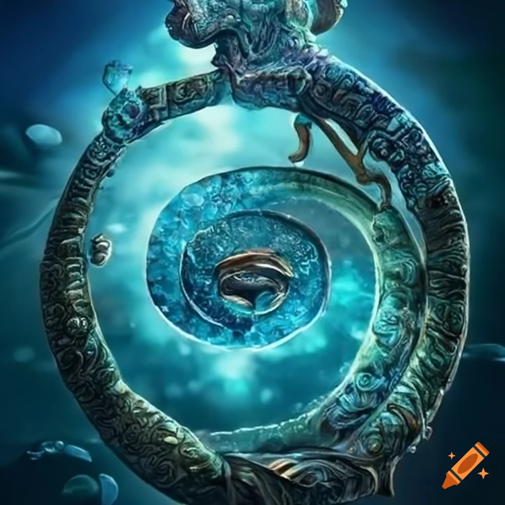 A stylized water inspired by the mayan zodiac signs on Craiyon