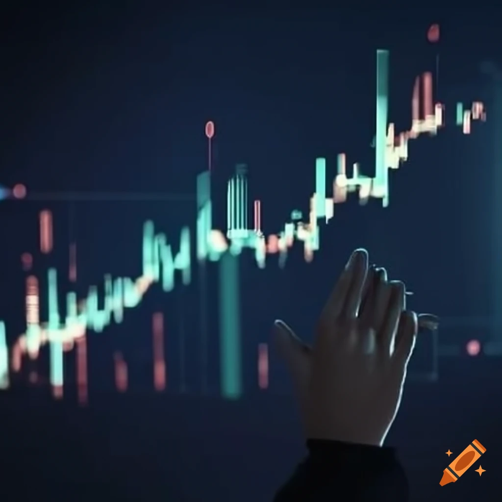 Stock market graph with upward trend reaching all-time high