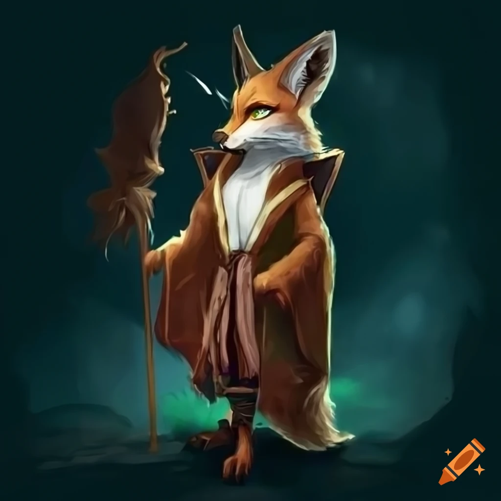 An anthropomorphic mage fox