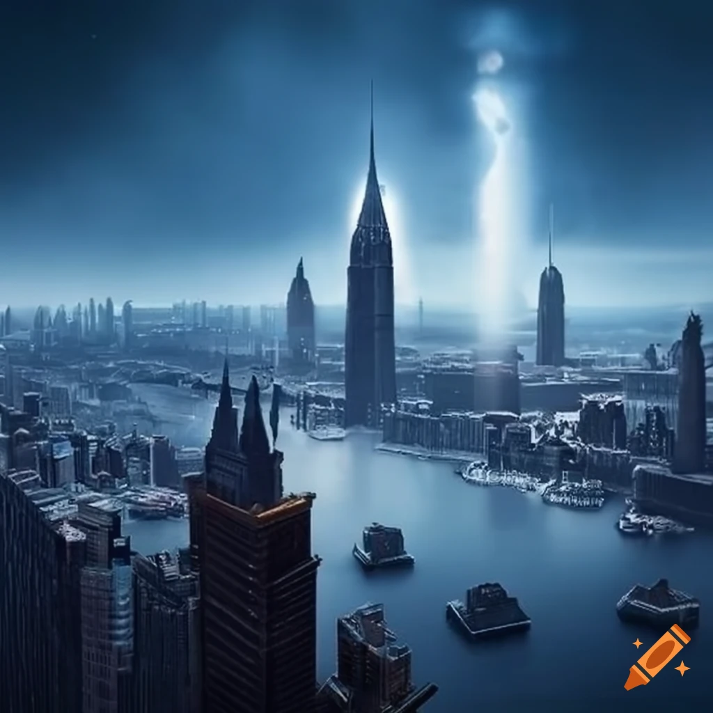 City with realistic on Craiyon