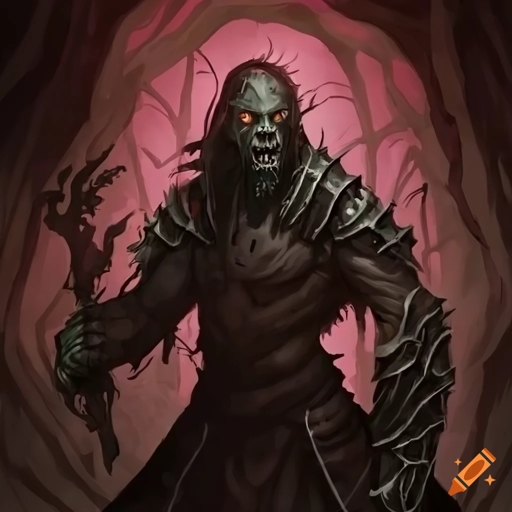 Dnd monster, powerful necromancer, humanoid on Craiyon