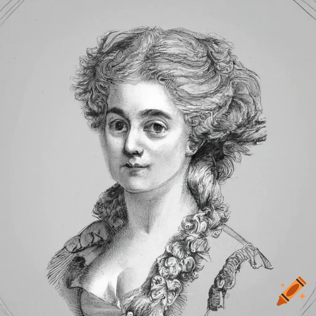 Painting of a french women of 1790 on Craiyon