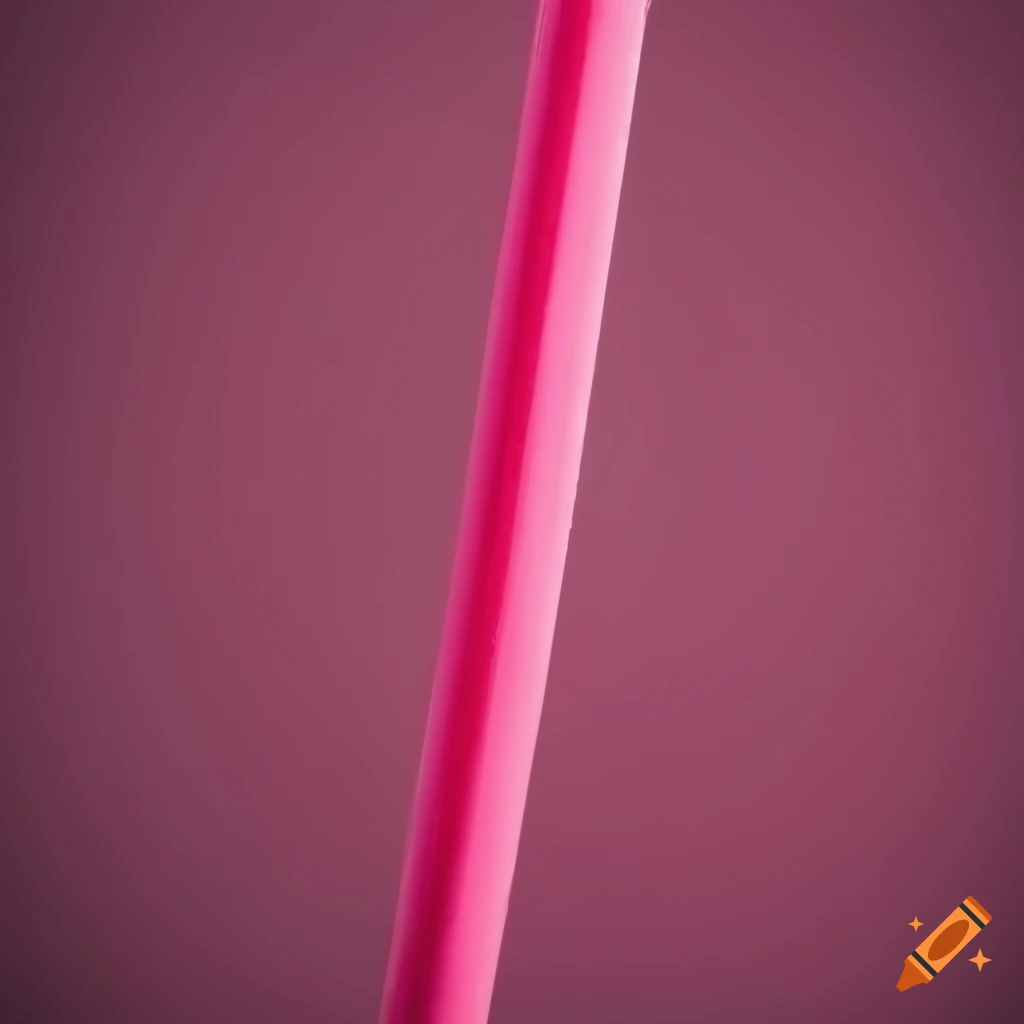A single pink drinking straw