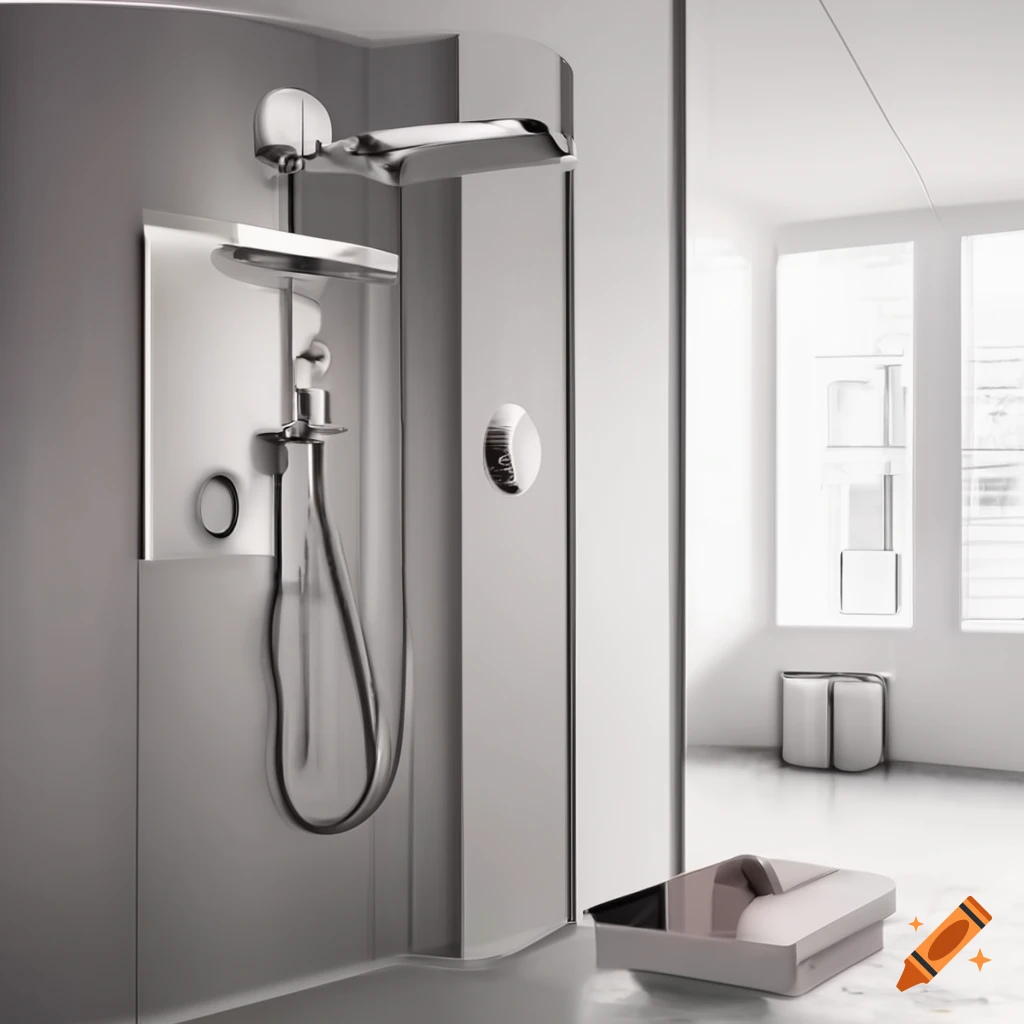 Modern website design for a shower products shop on Craiyon