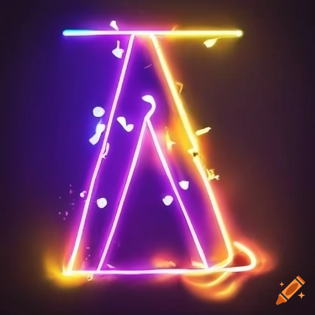 Letter a, neon lights, space theme on Craiyon