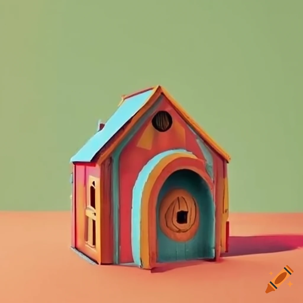 A whimsical dog house on Craiyon