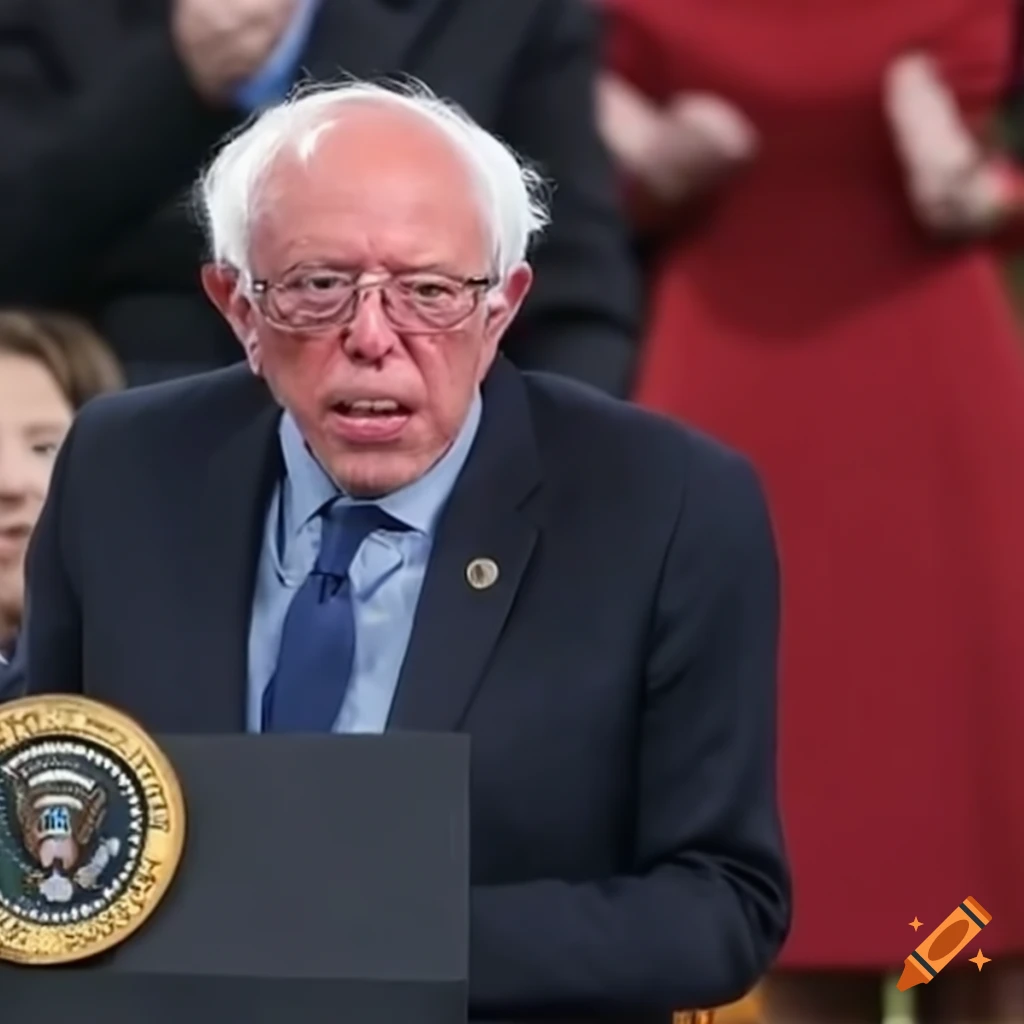 Bernie sanders being sworn in as the 46th us president